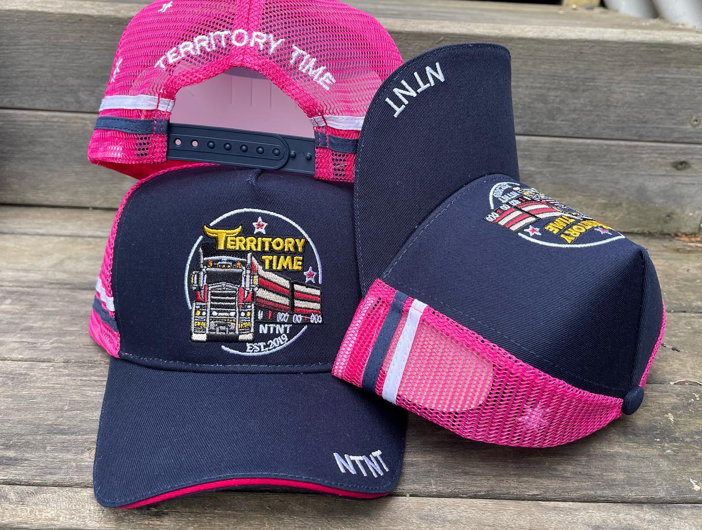 TERRITORY TIME STOCK CRATE LOGO HAT - Navy & Hot Pink – Not Today, Not ...