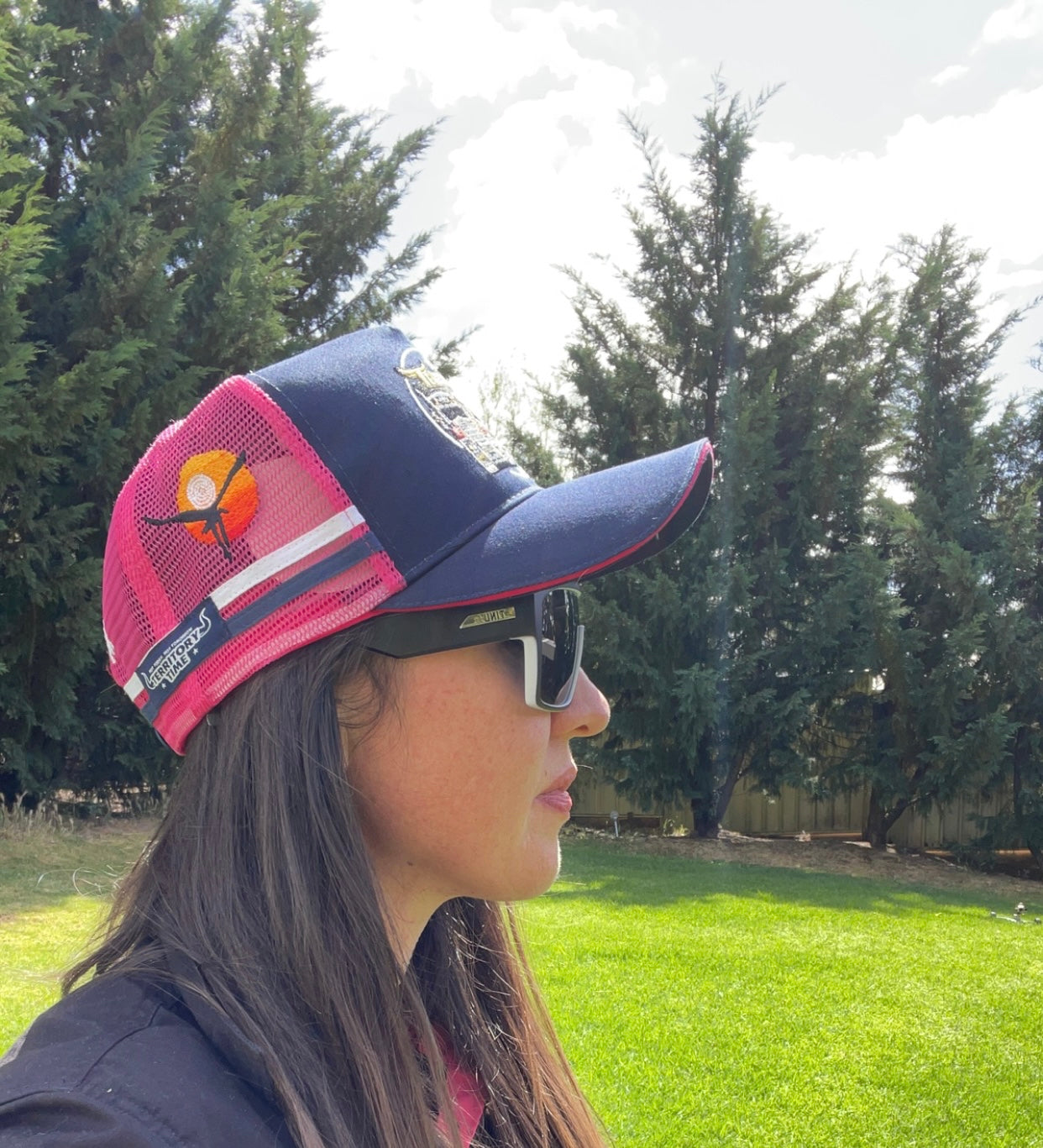 TERRITORY TIME STOCK CRATE LOGO HAT - Navy & Hot Pink – Not Today, Not ...