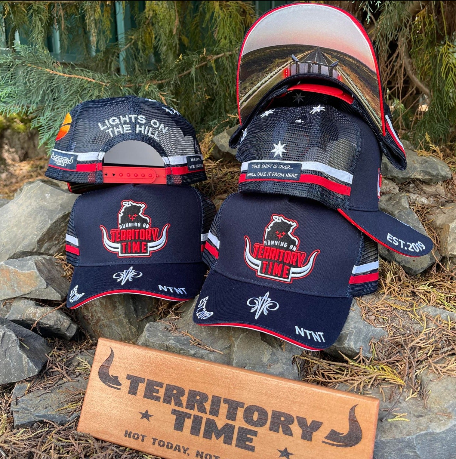 TERRITORY TIME "Lights on the Hill" HAT - Red Stripe – Not Today, Not ...